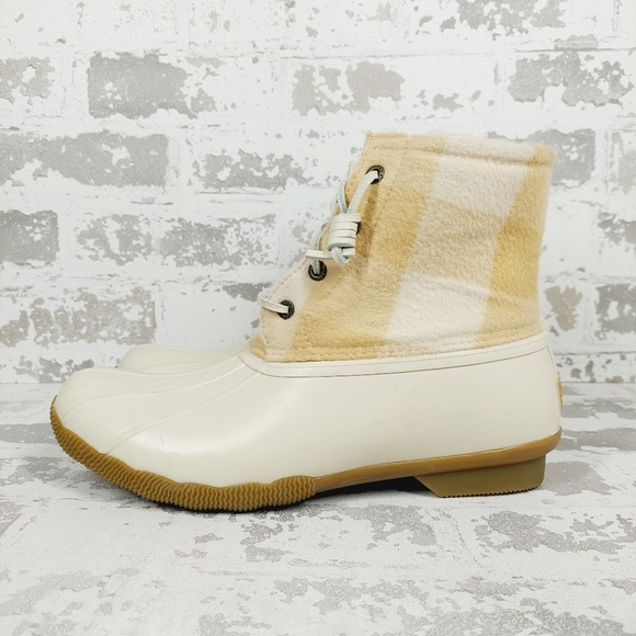 Sperry | Shoes | New Sperry Saltwater Rain White Lace Up Check Plaid ...